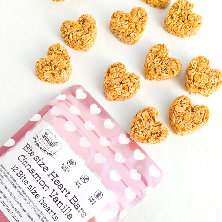 Bite Size Heart Bars – The Gourmet Granola