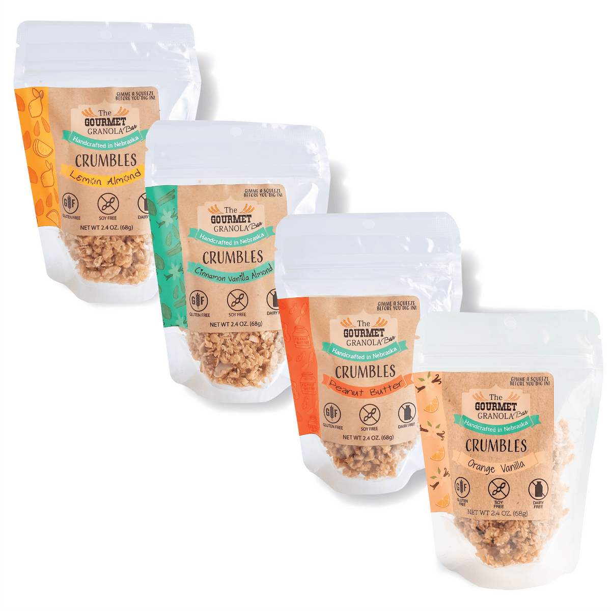 Crumbles Variety Pack - top 4 flavors – The Gourmet Granola